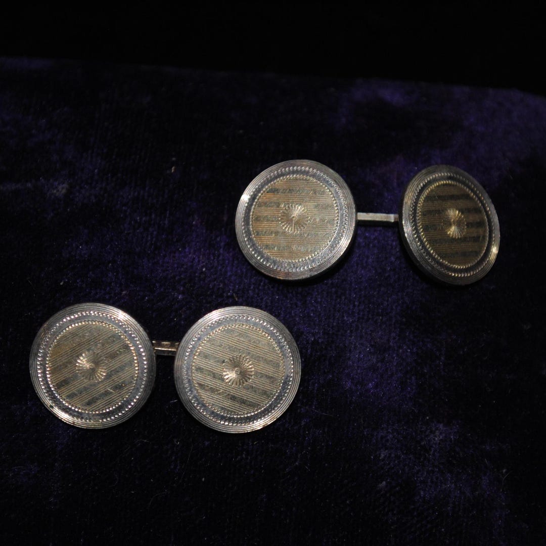 Antique/vintage W.G. Clark Art Deco Engine Turned Engraved Double-sided ...