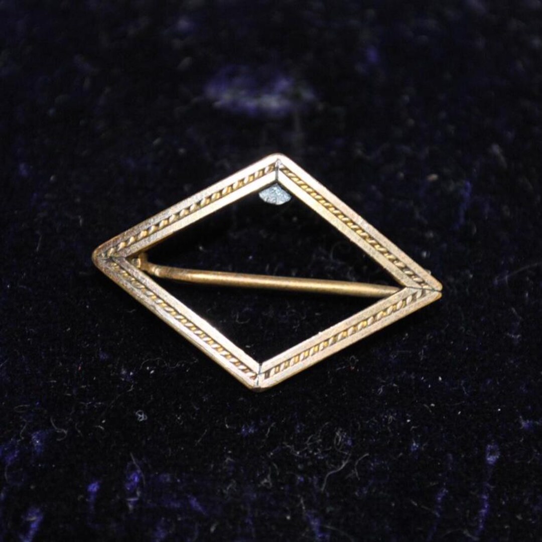 Antique Gold-filled Open Diamond-shaped Frame Scatter Pin / Brooch ...