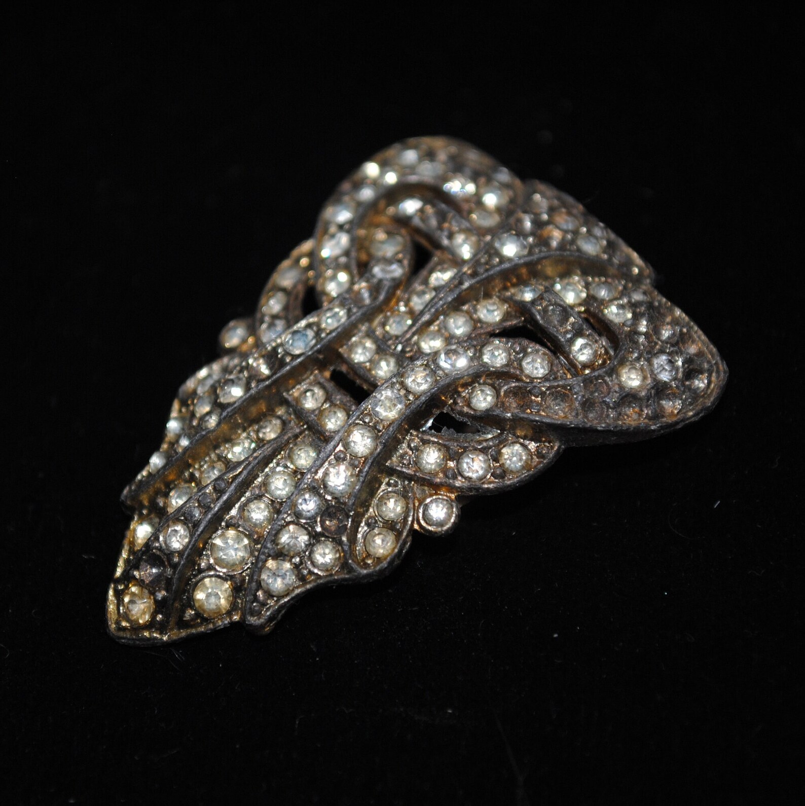 Vintage Art Deco Paste Rhinestone Dress / Fur / Scarf Clip - Etsy