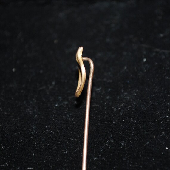 Antique Little Gold-filled Wishbone Stick / Scarf Pin - Gem