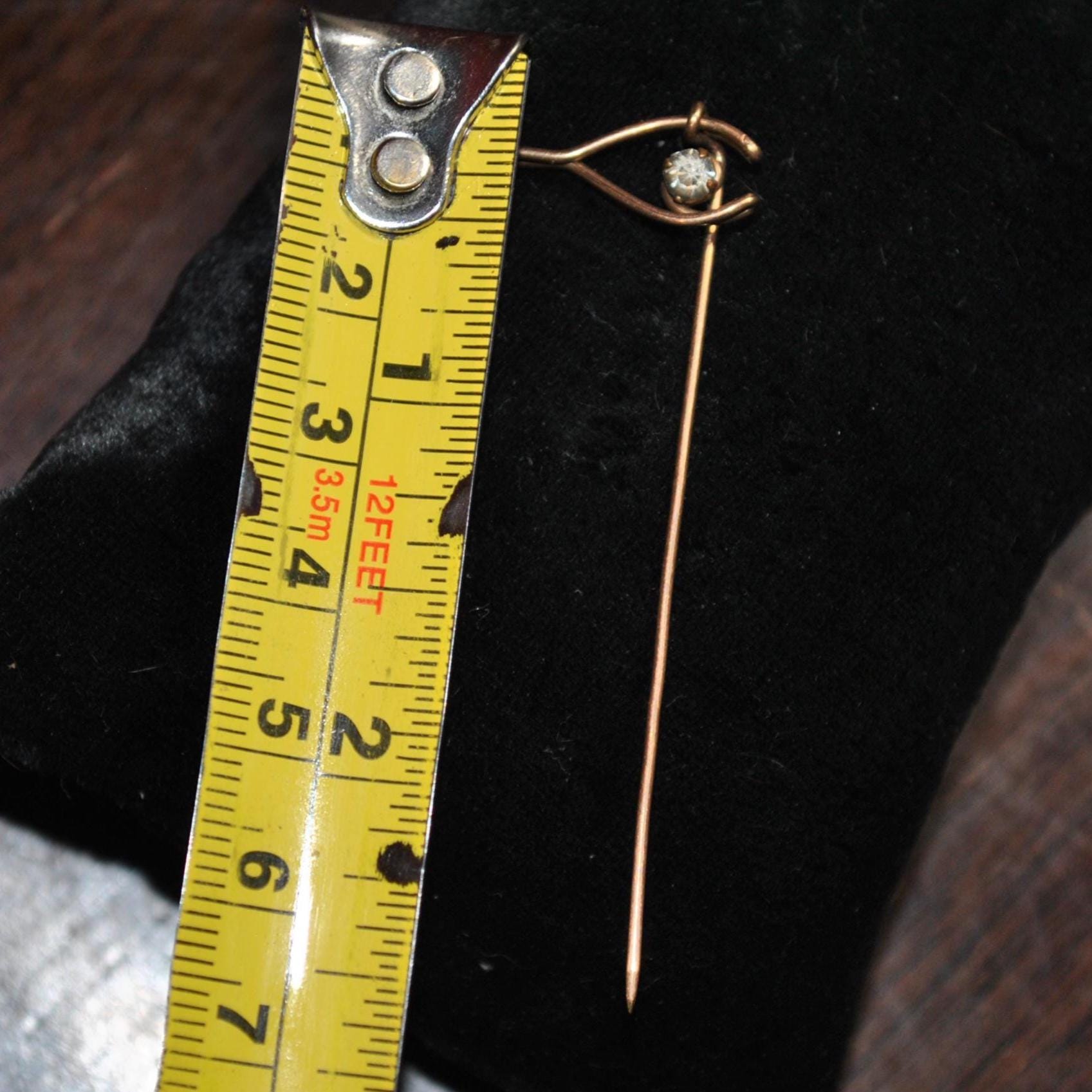 Antique/vintage Gold-filled Wishbone Stick / Scarf Pin With Paste Stone ...