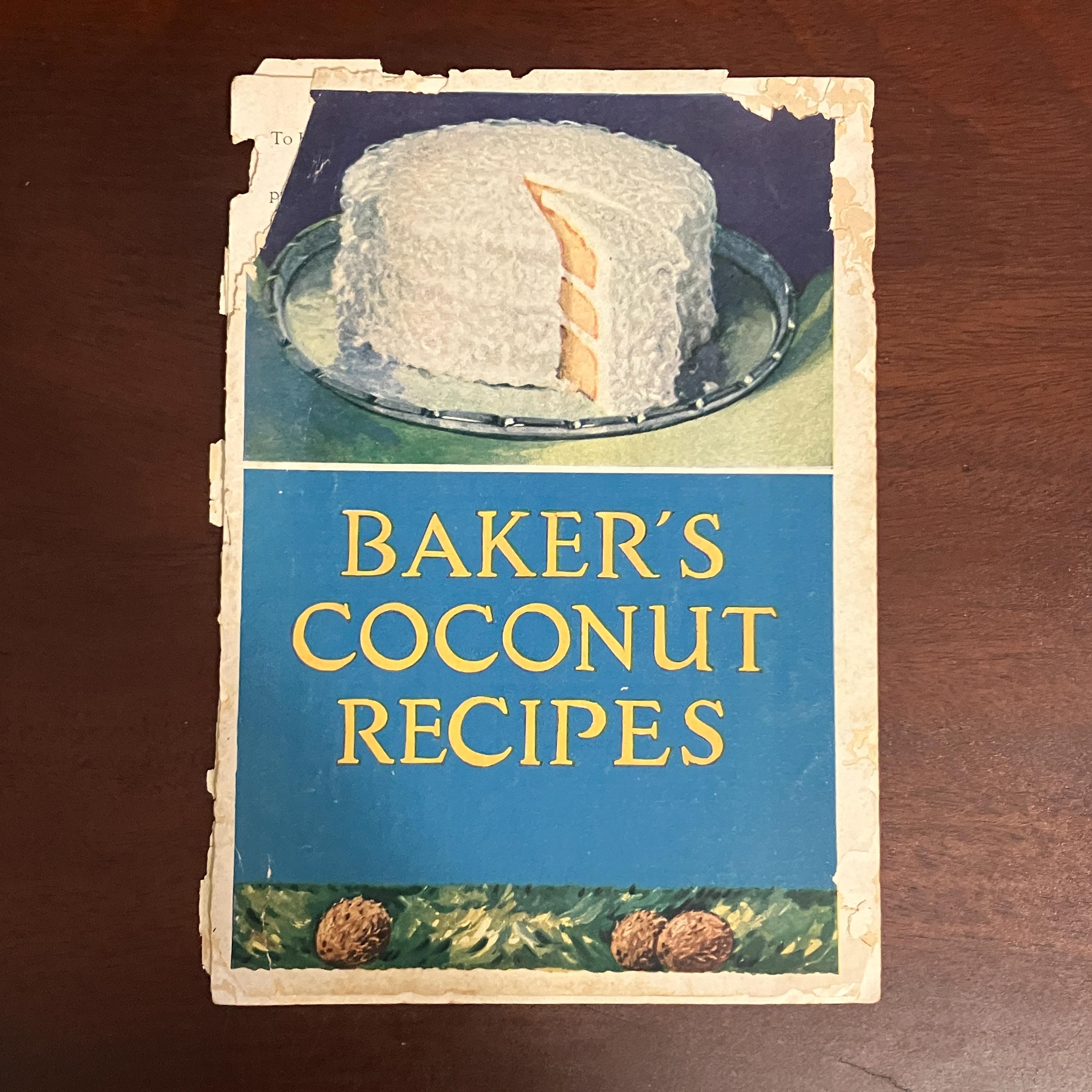 Antique 1926 Baker's Coconut Recipes Booklet 1920s Cookbook - Etsy