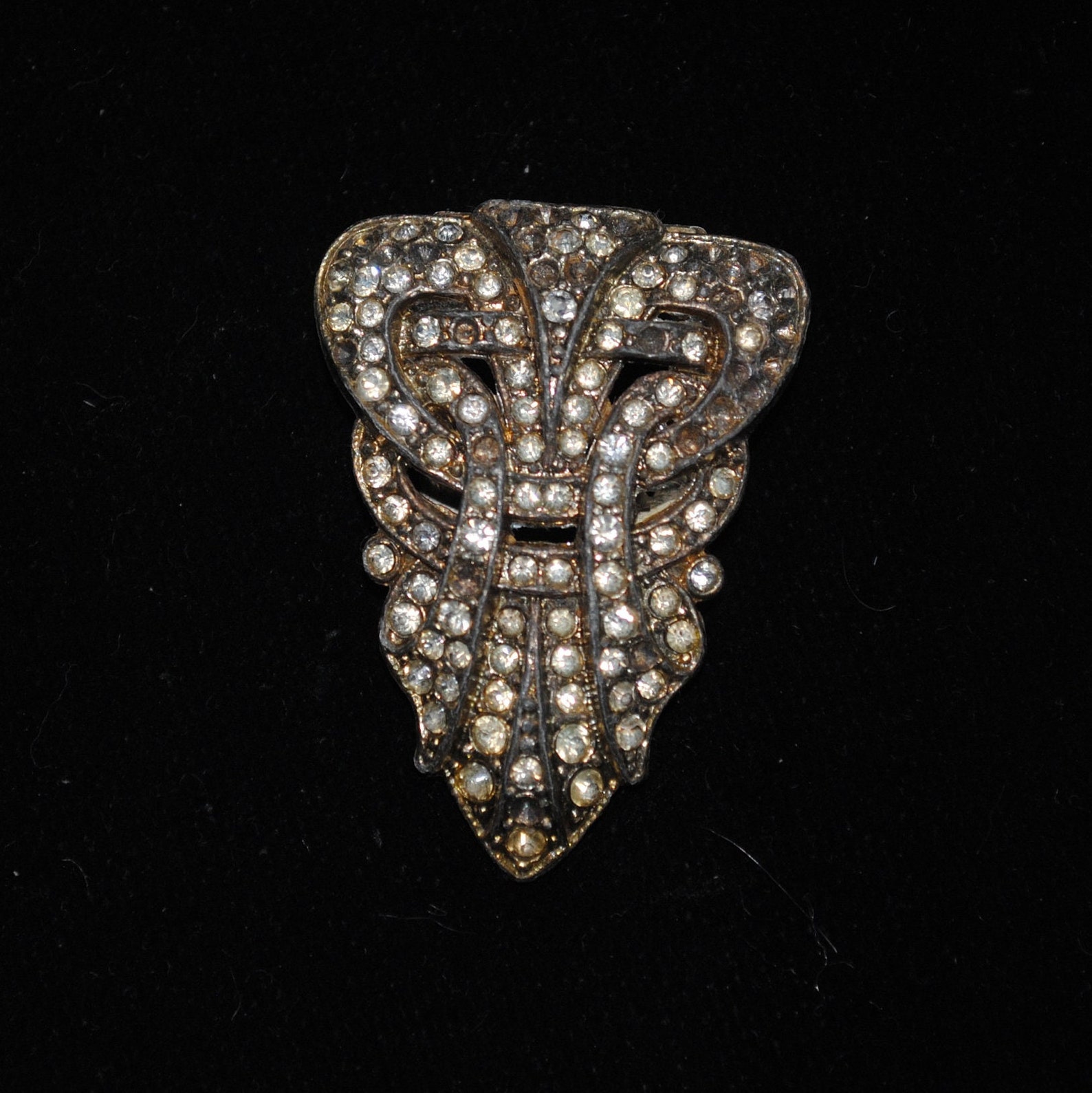 Vintage Art Deco Paste Rhinestone Dress / Fur / Scarf Clip - Etsy