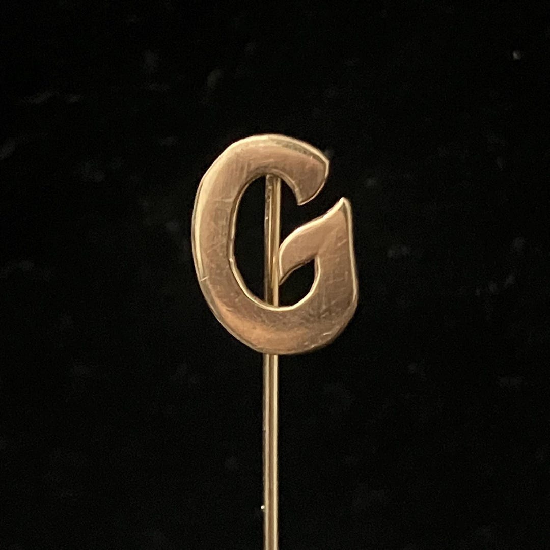 Antique 14k Letter "g" Initial Stick Pin - Etsy