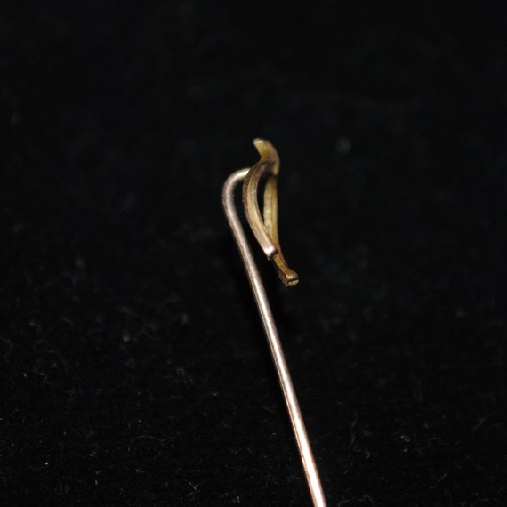 Antique Little Gold-filled Wishbone Stick / Scarf Pin - Gem