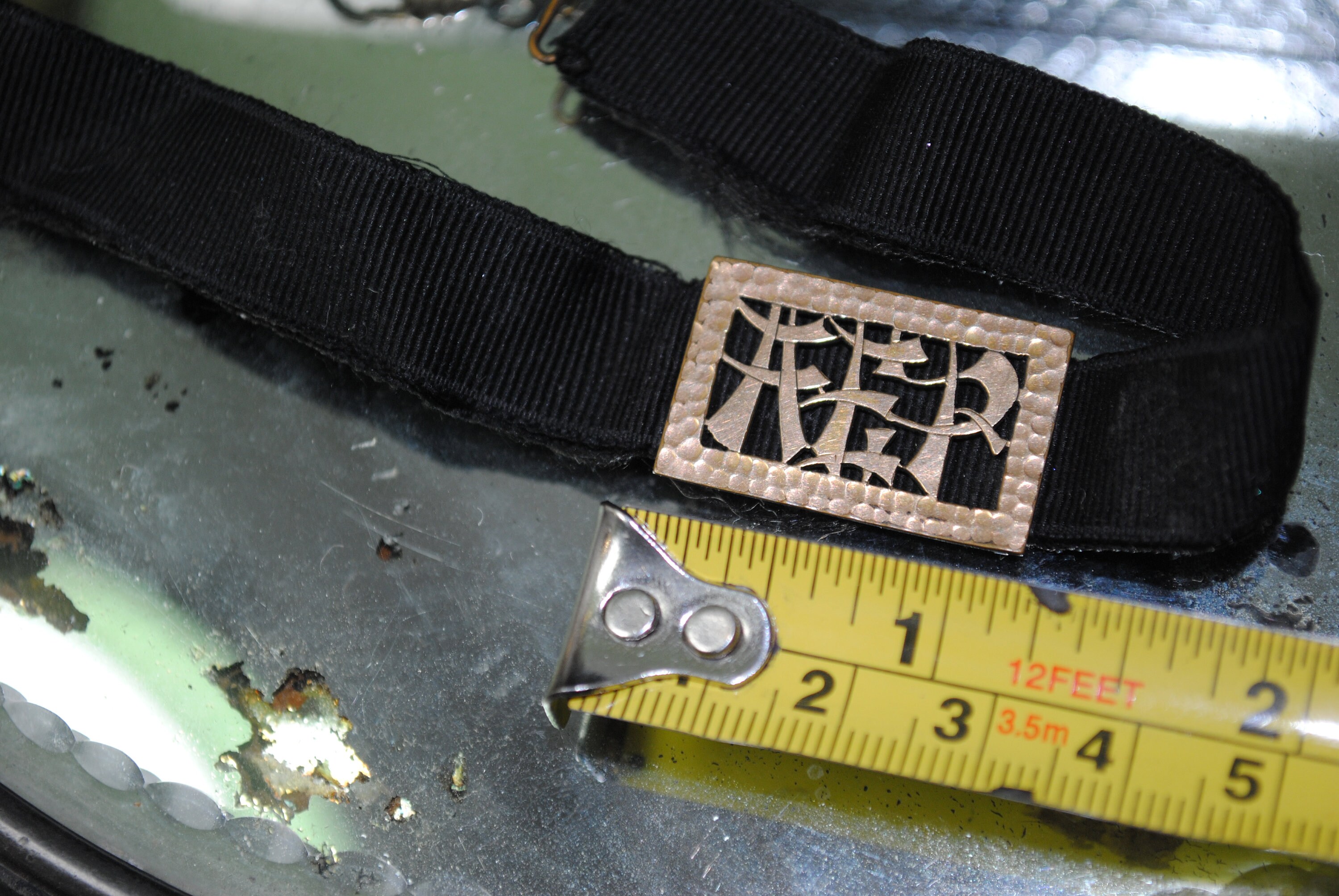 Antique Late-1800s Victorian Mourning Ribbon Watch Chain With Gold ...