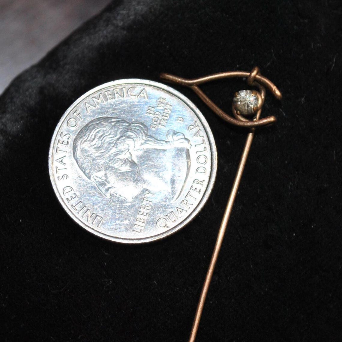 Antique/vintage Gold-filled Wishbone Stick / Scarf Pin With Paste Stone ...