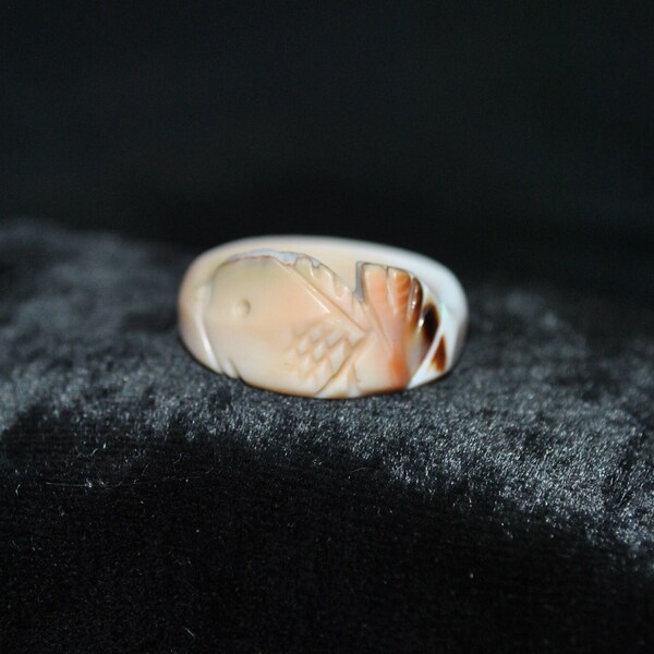 Carved Shell Ring - Etsy