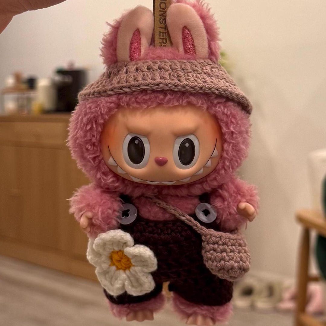 Handmade Crochet Labubu Outfit | Custom Doll Clothes for 18cm Standing ...