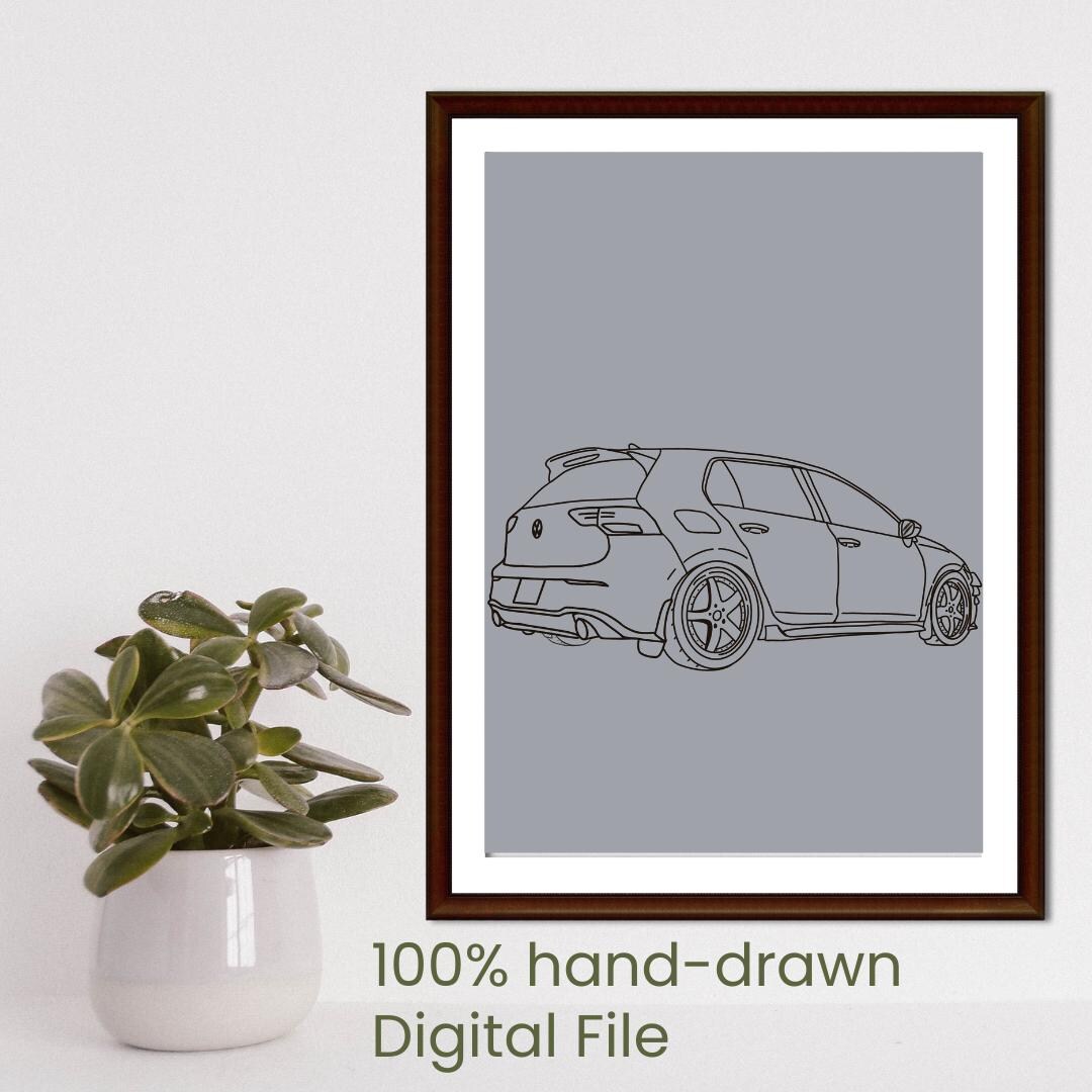 Custom Car Line Drawing From Photo, Gift for Car Lovers, Gift for Him ...
