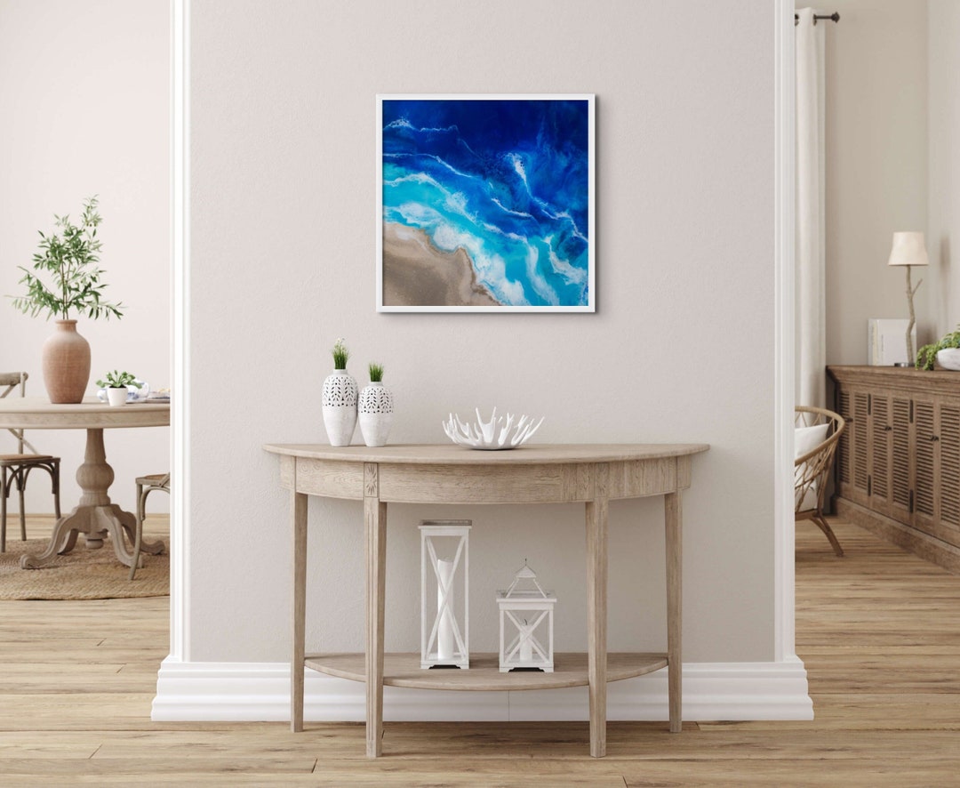 Framed Ocean Art, Blue Ocean Art, Blue Framed Print, Ocean Lover Gift ...