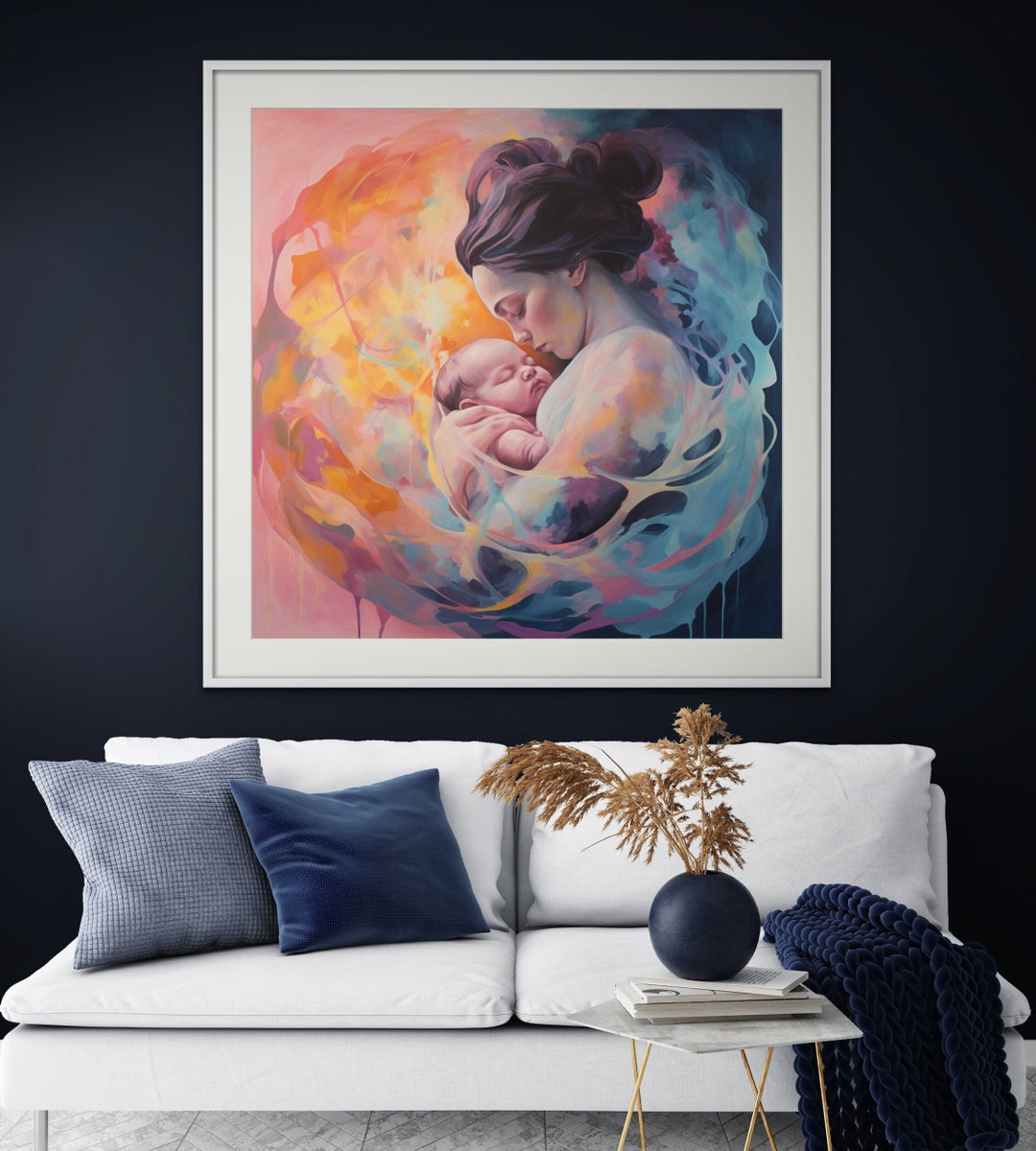 Mother and Baby Art, Doula Gift, Doula Art, Mom and Baby Art Print ...