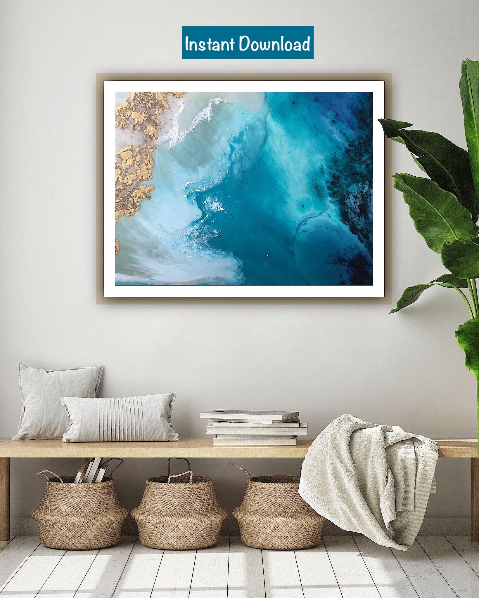 Abstract Ocean Art Blue Printable Art Sea Wall Art Bathroom - Etsy