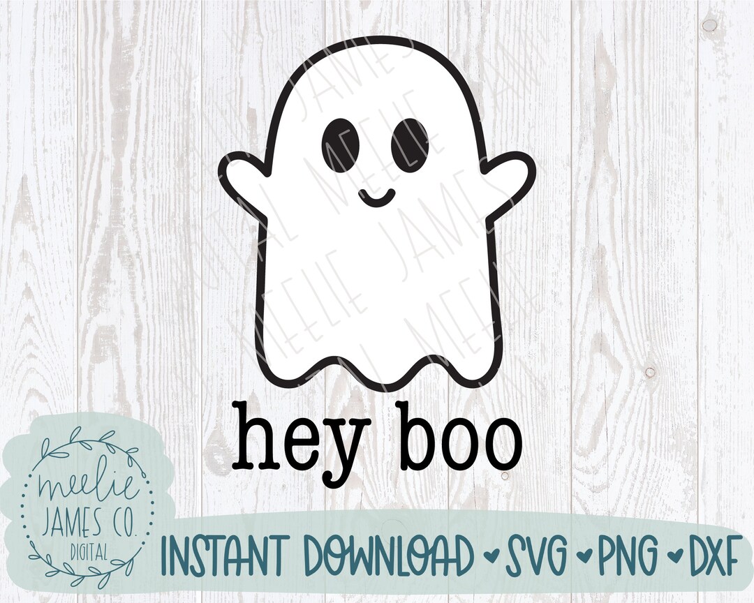 Hey Boo Ghost SVG, Hey Boo Svg, Cute Halloween Ghost SVG, Kids ...