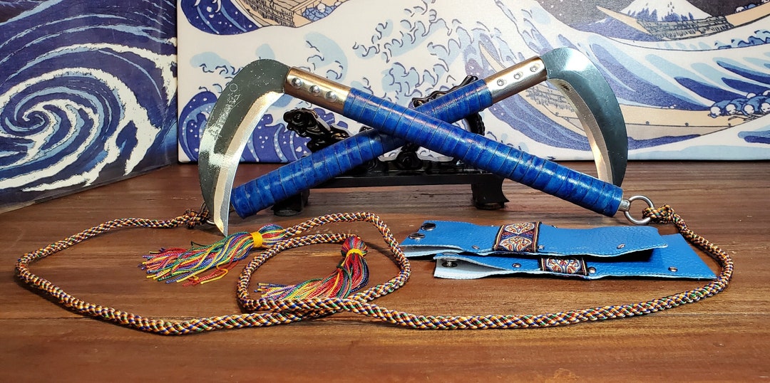 Twin Kama Set, 13 Inch Kamas W/ 6 Inch Sharp Manganese Steel Blades and ...