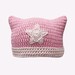 Pink Star Cat Beanie, Cute Cat Ear Beanie Crocher, Crochet Cat Hat ...