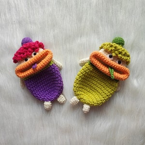 Funny Clown Key Case Crochet, Knitted Key Holder, Handmade Key Pouch ...