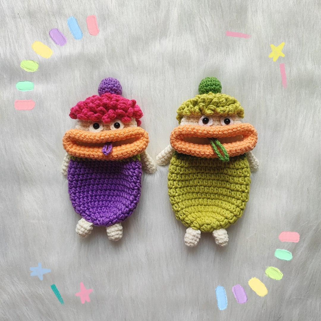 Funny Clown Key Case Crochet, Knitted Key Holder, Handmade Key Pouch ...