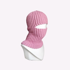 Pink Balaclava Crochet, Crochet Ski Mask, Balaclava Hood Crochet ...