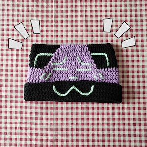 Cat Beanie Emoji, Cat Ear Beanie Crochet, Crochet Cat Hat, Custom ...