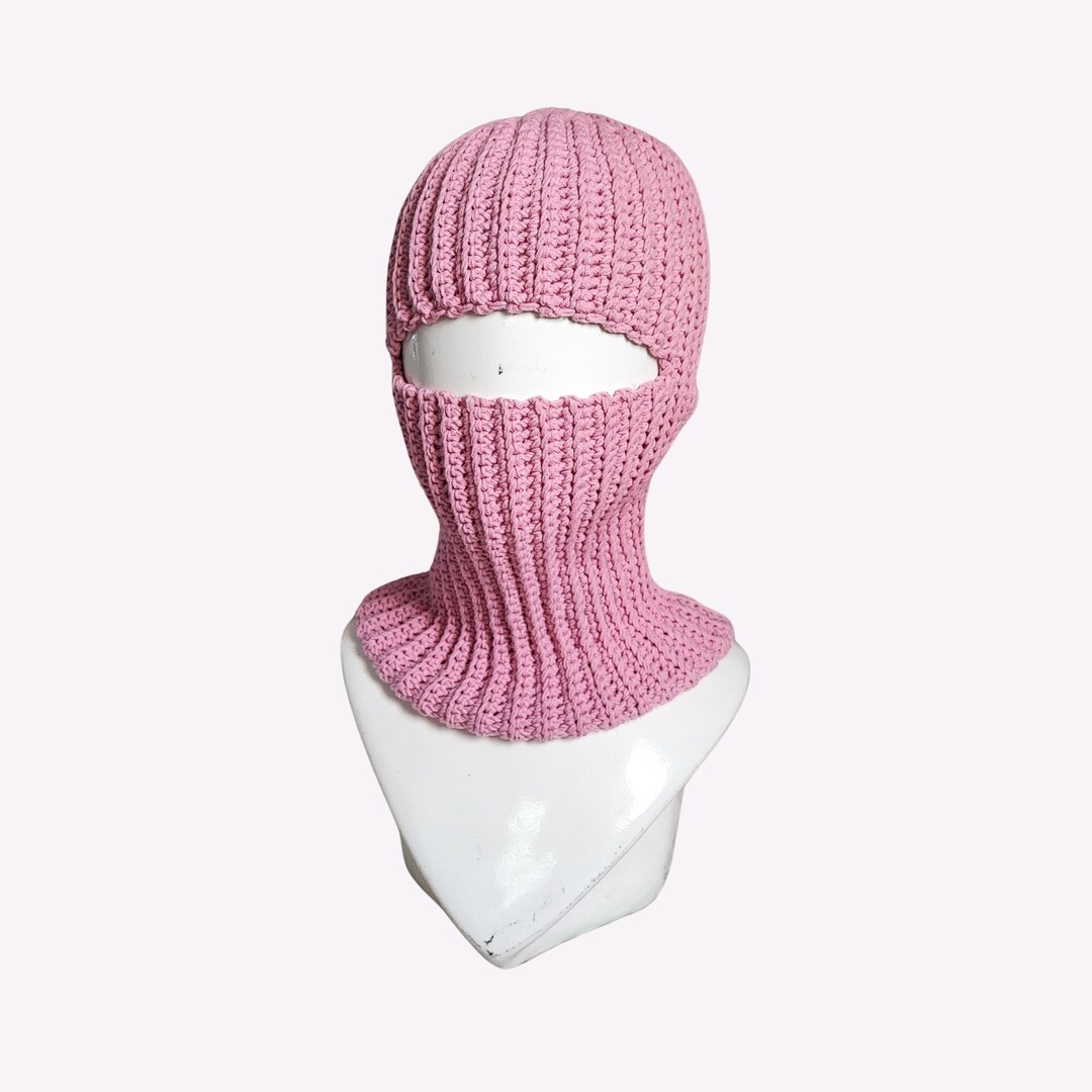 Pink Balaclava Crochet, Crochet Ski Mask, Balaclava Hood Crochet ...