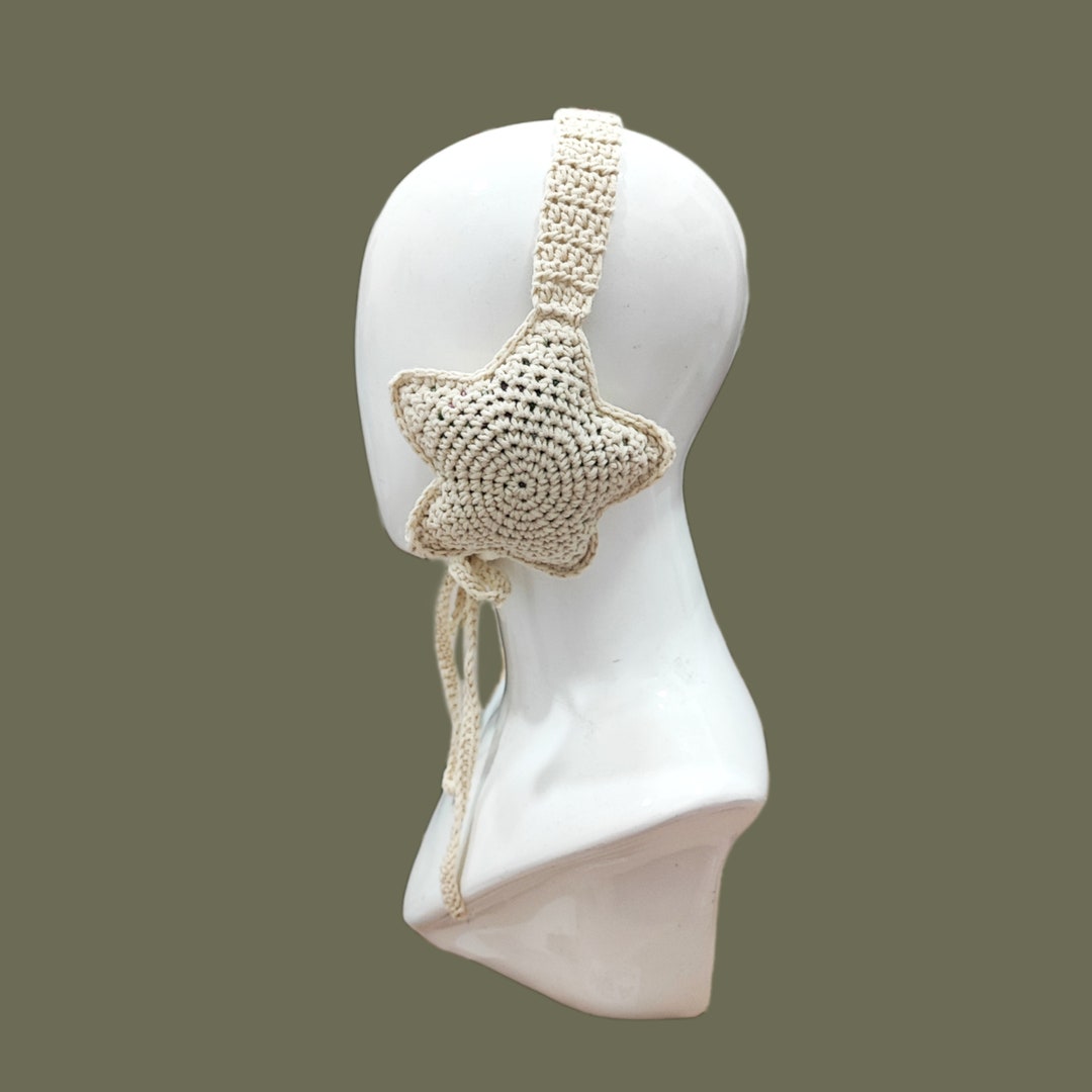 Handmade Star Ear Muffs Crochet Customizable Color and Size Y2K ...