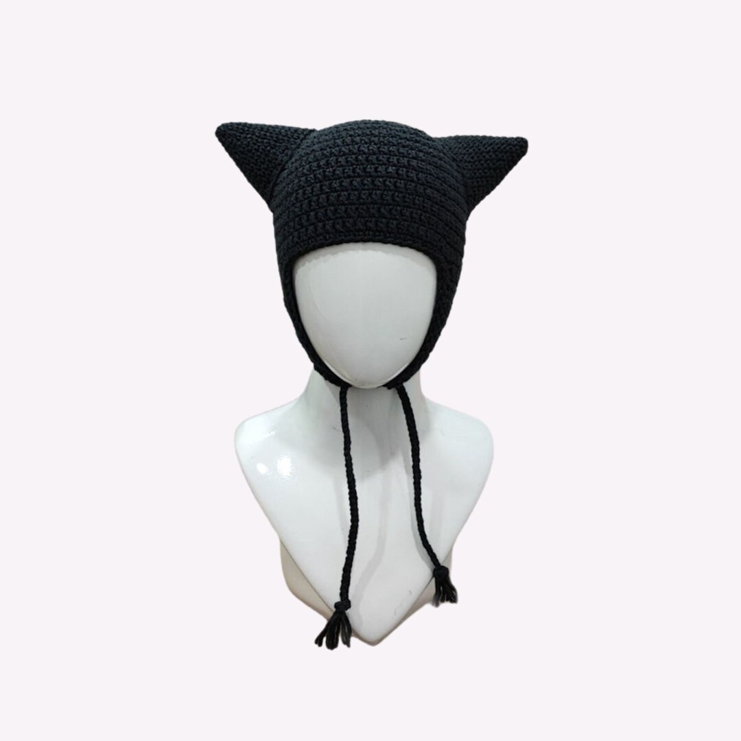 Devil Horn Hat, Horn Hat Crochet With Ear Flaps, Beanie With Horns, Cat ...