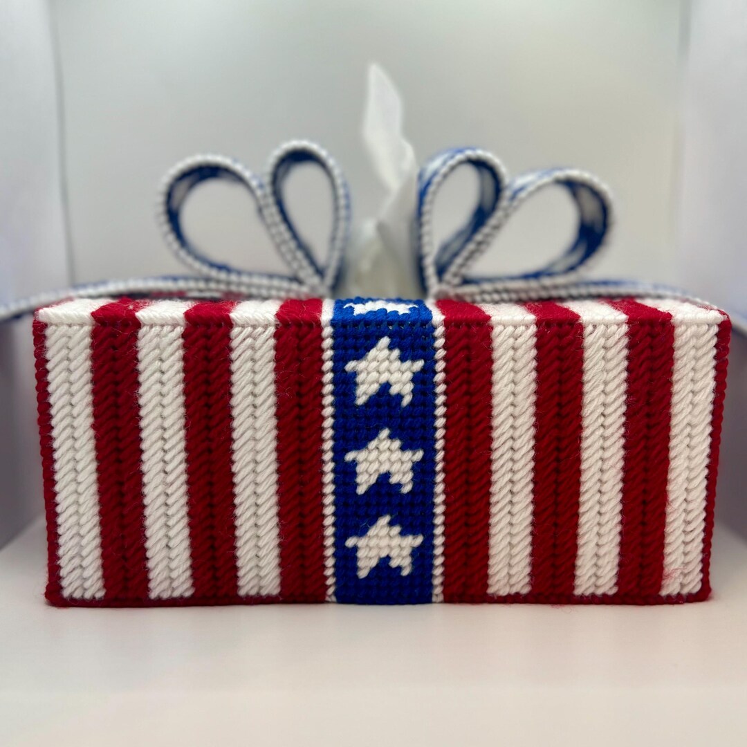 Star Present Tissue Cover Handmade Patriotic Gift Tissue Cover ...