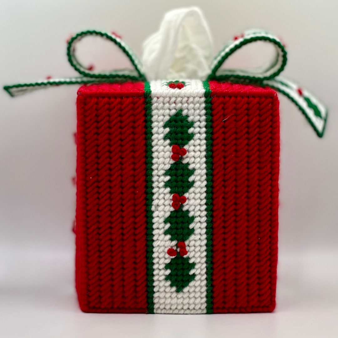 Christmas Present Tissue Box Cover Handmade Christmas Gift Tissue Cover ...
