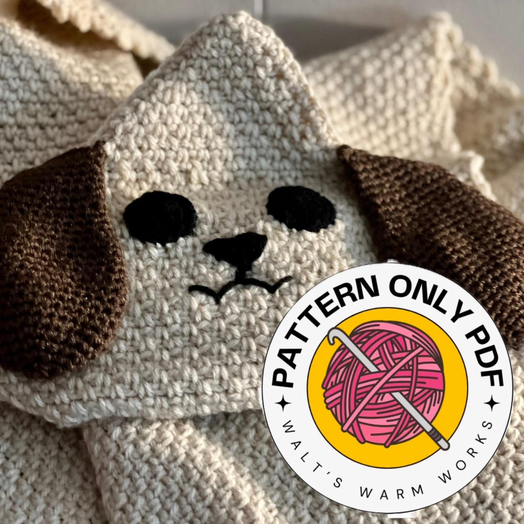 Puppy Hooded Baby Blanket Crochet Pattern (PDF Pattern) - Etsy