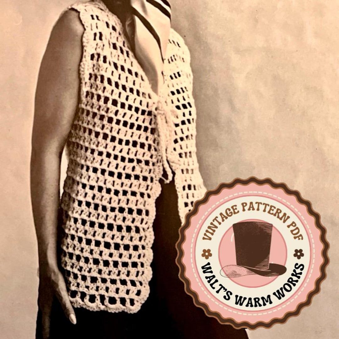Vintage Crochet Pattern: Vest (PDF) - Etsy