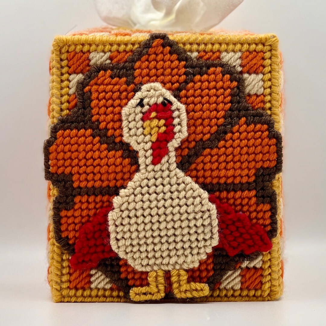 Turkey Tissue Box Cover Thanksgiving Tissue Box Cover Handmade Turkey ...