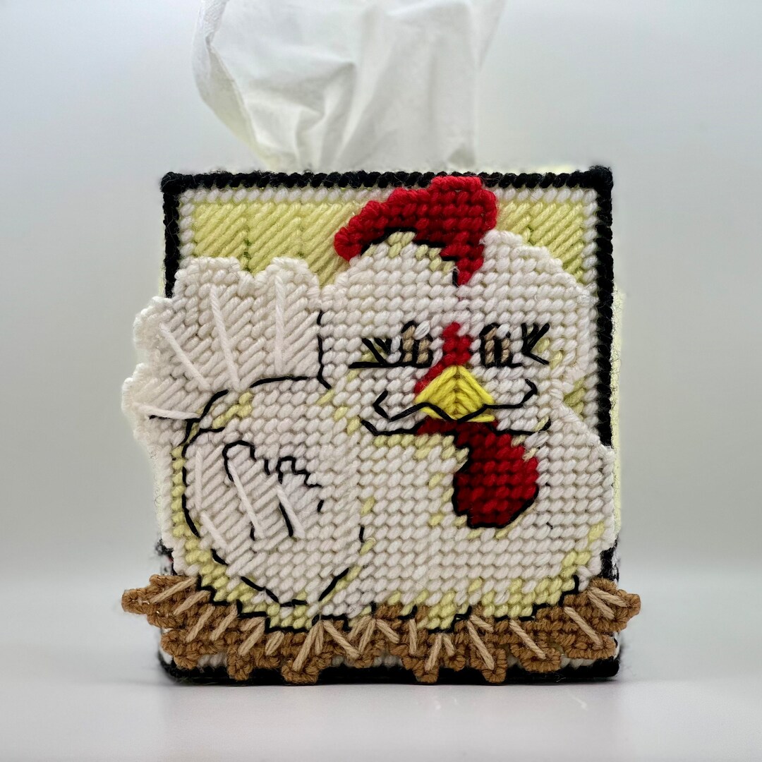 Chicken Tissue Box Cover Handmade Chicken Tissue Cover Square Tissue ...