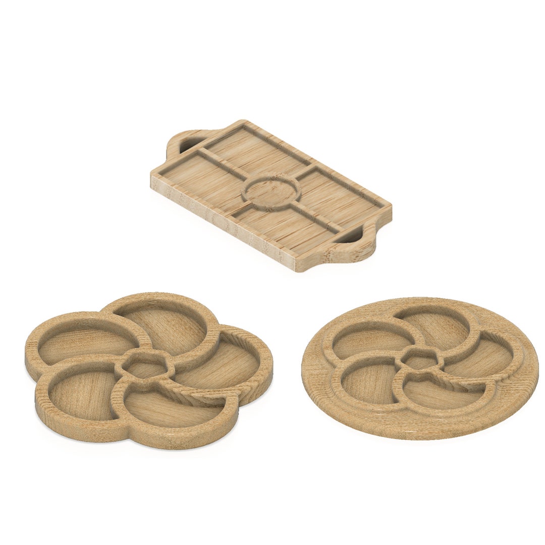 Handled Serving Tray Platter STL Model File for CNC Machining - Etsy