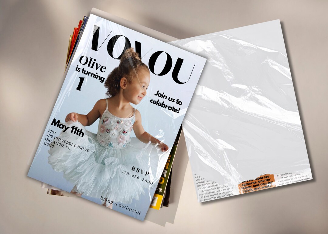Editable Magazine Cover Invitation Template - Etsy