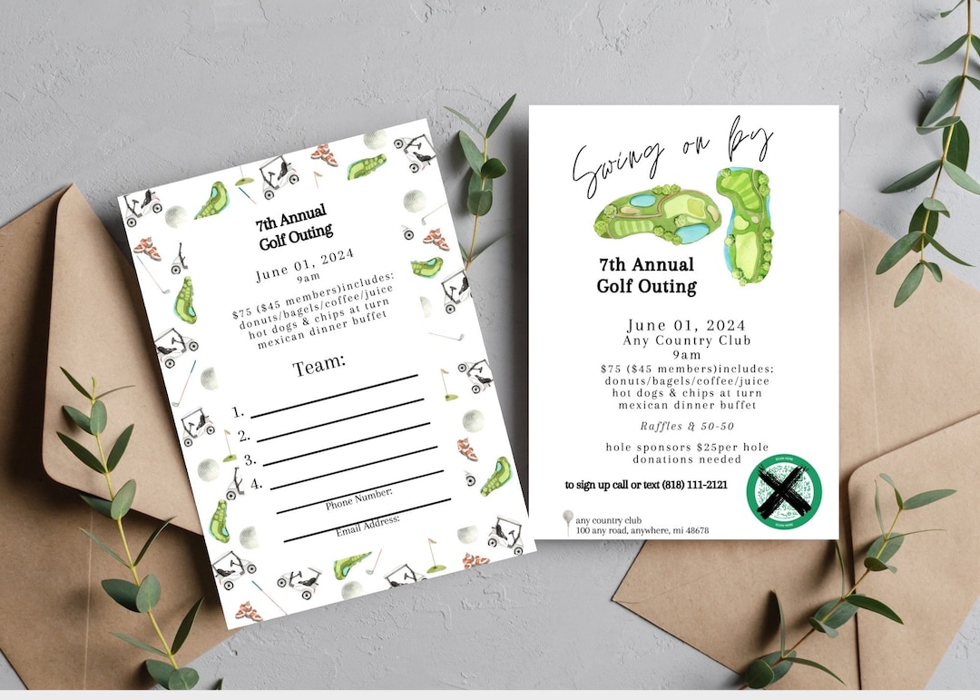 Golf Invitational Template, Golf Invitation, Editable Golf Template ...