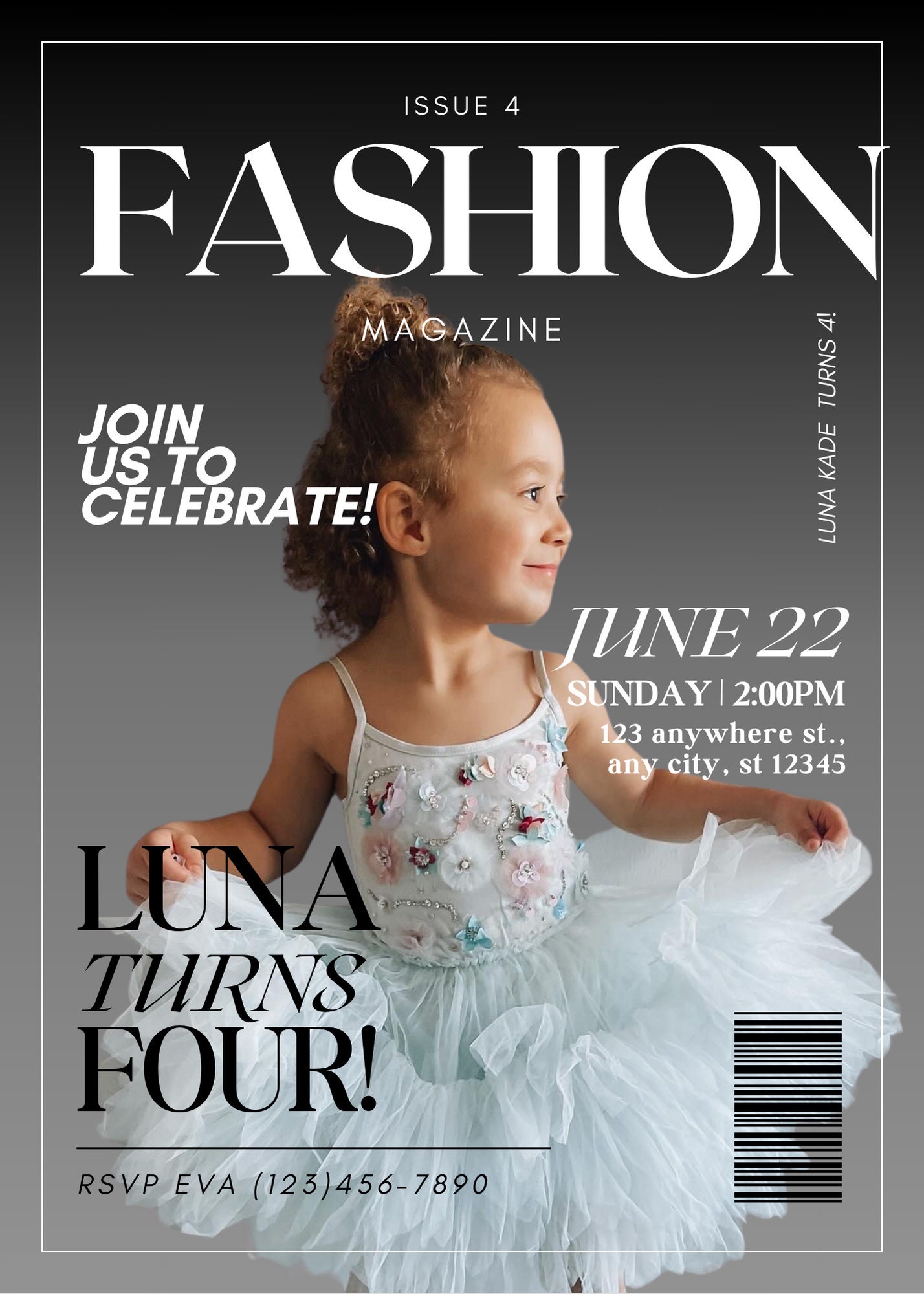 Magazine Birthday Invitation Canva Template - Etsy