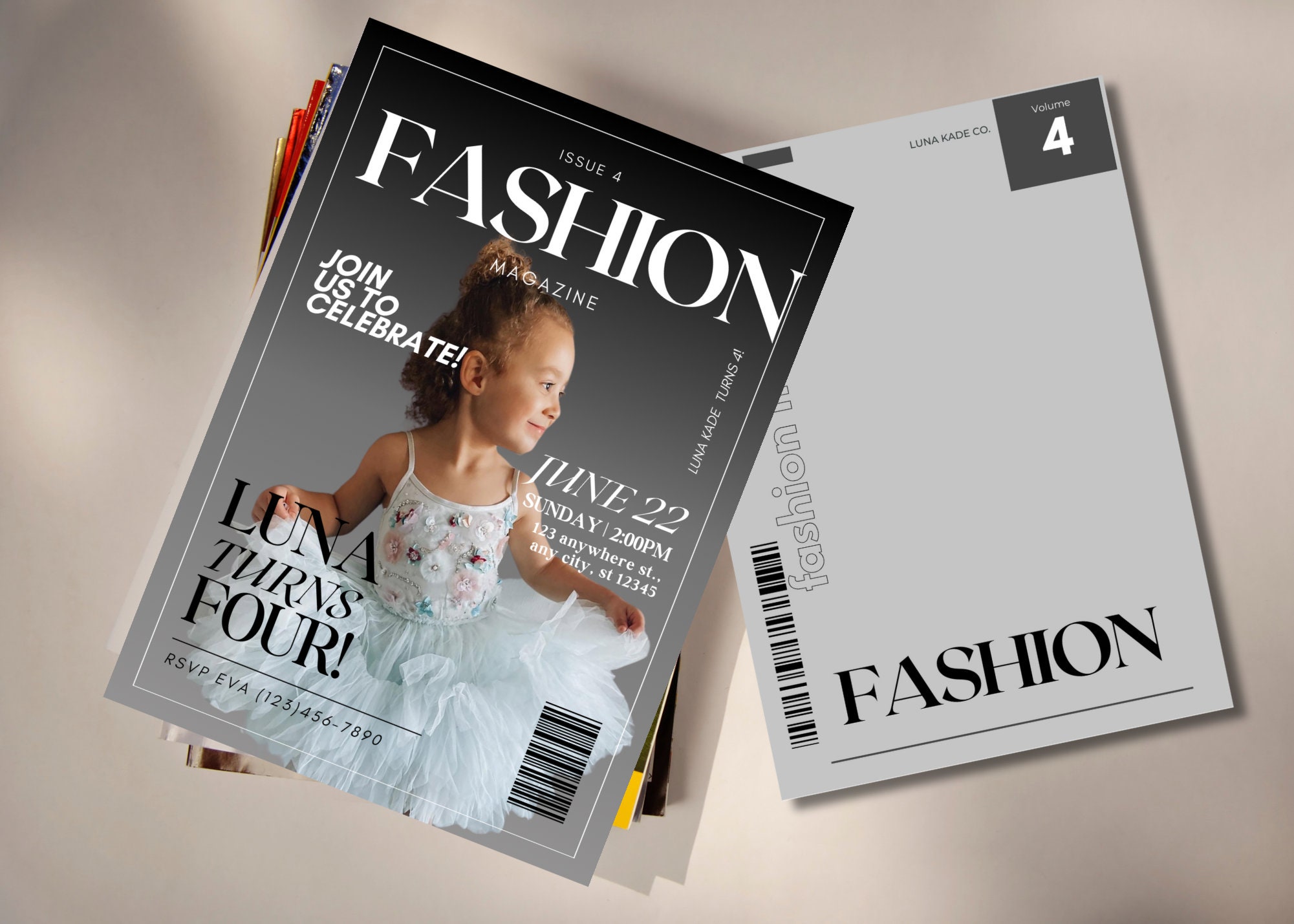 Magazine Birthday Invitation Canva Template - Etsy