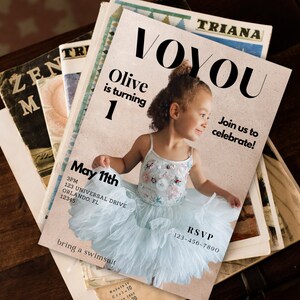 Editable Magazine Cover Invitation Template - Etsy