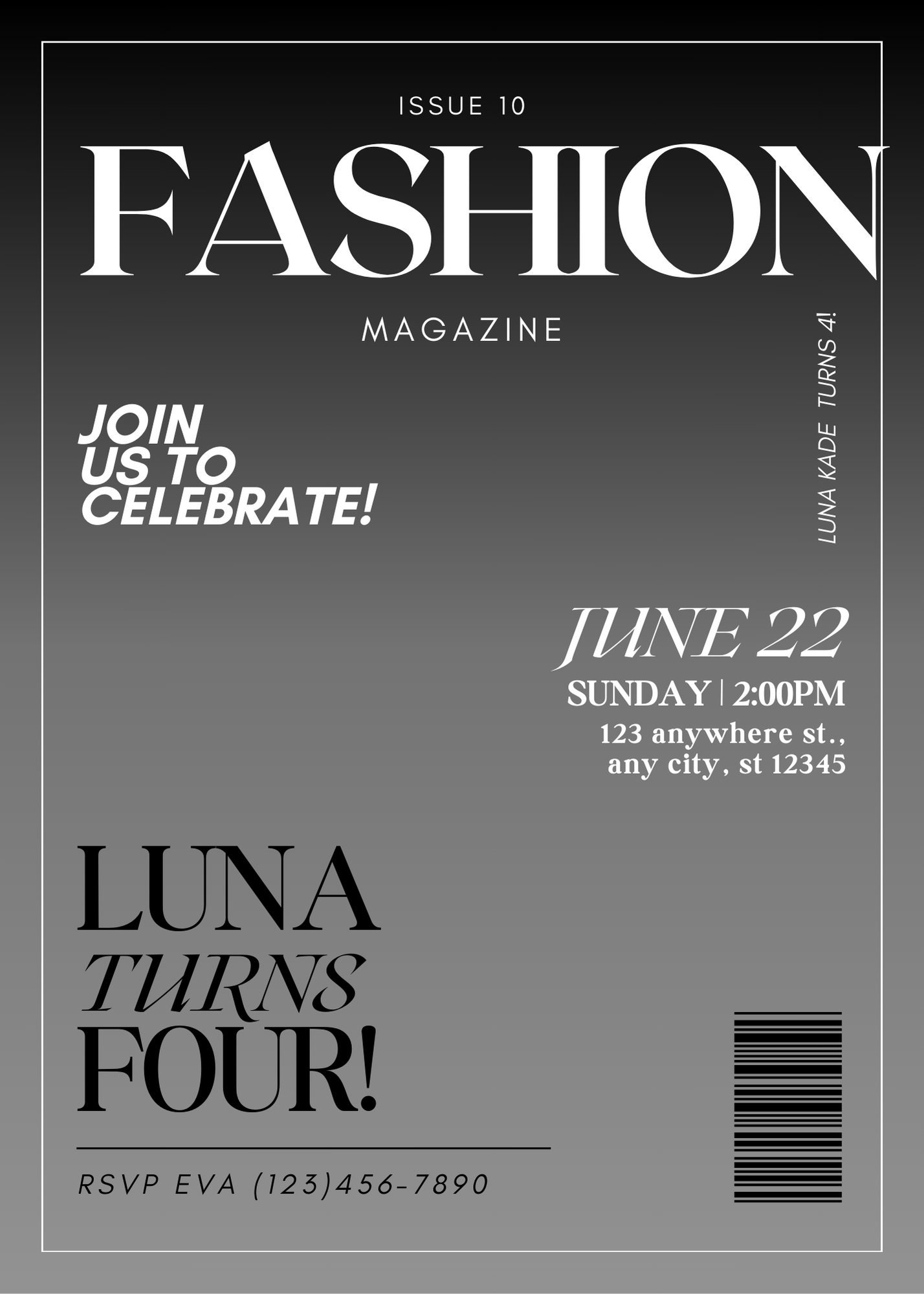 Magazine Birthday Invitation Canva Template - Etsy