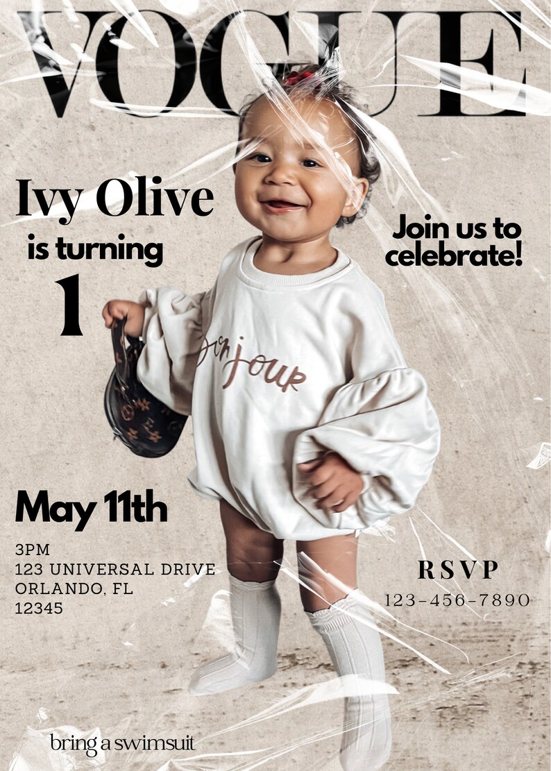 Editable Magazine Cover Invitation Template - Etsy