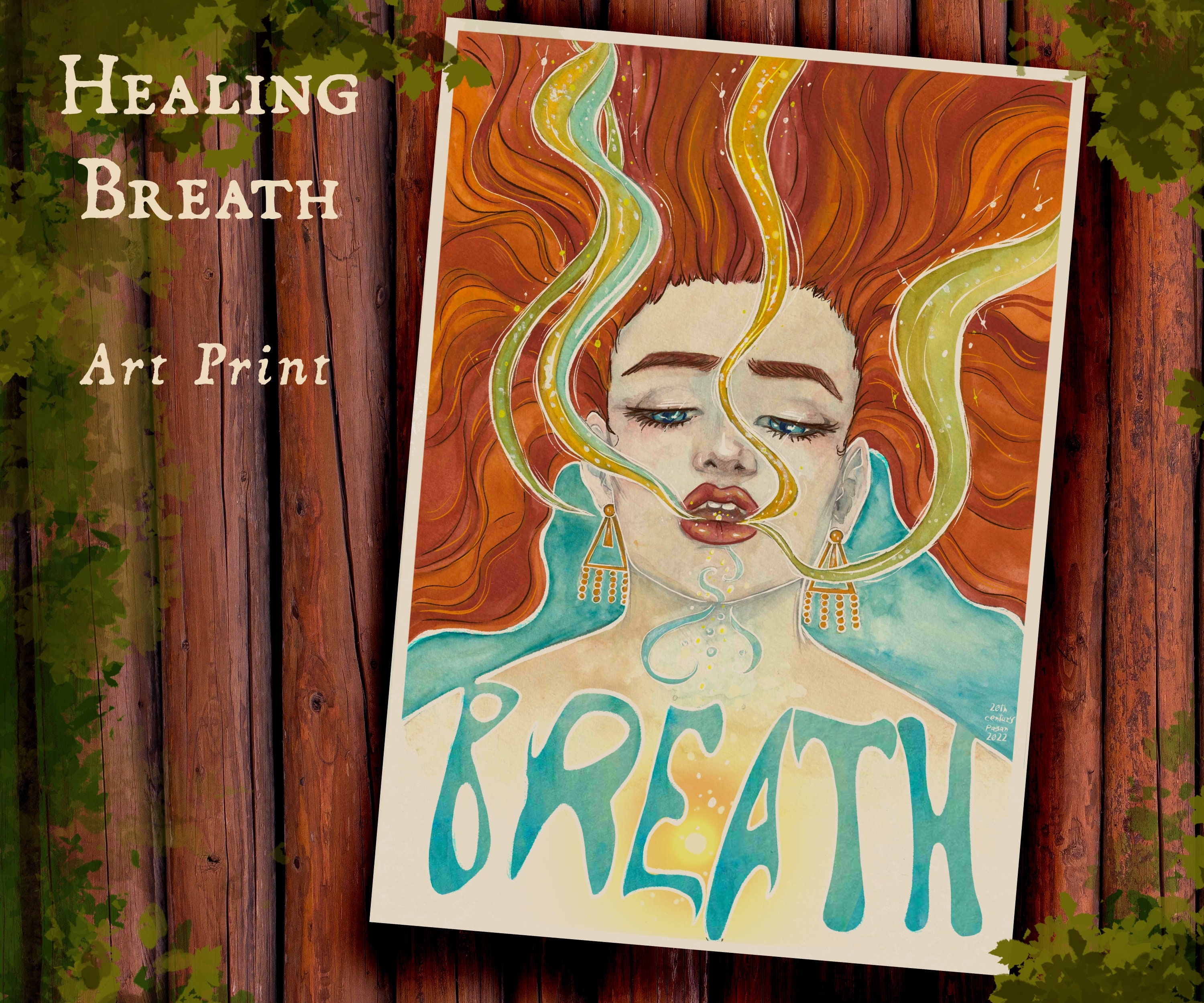 Home Décor Wall Hangings Healing Breath spiritual art print mixed media ...