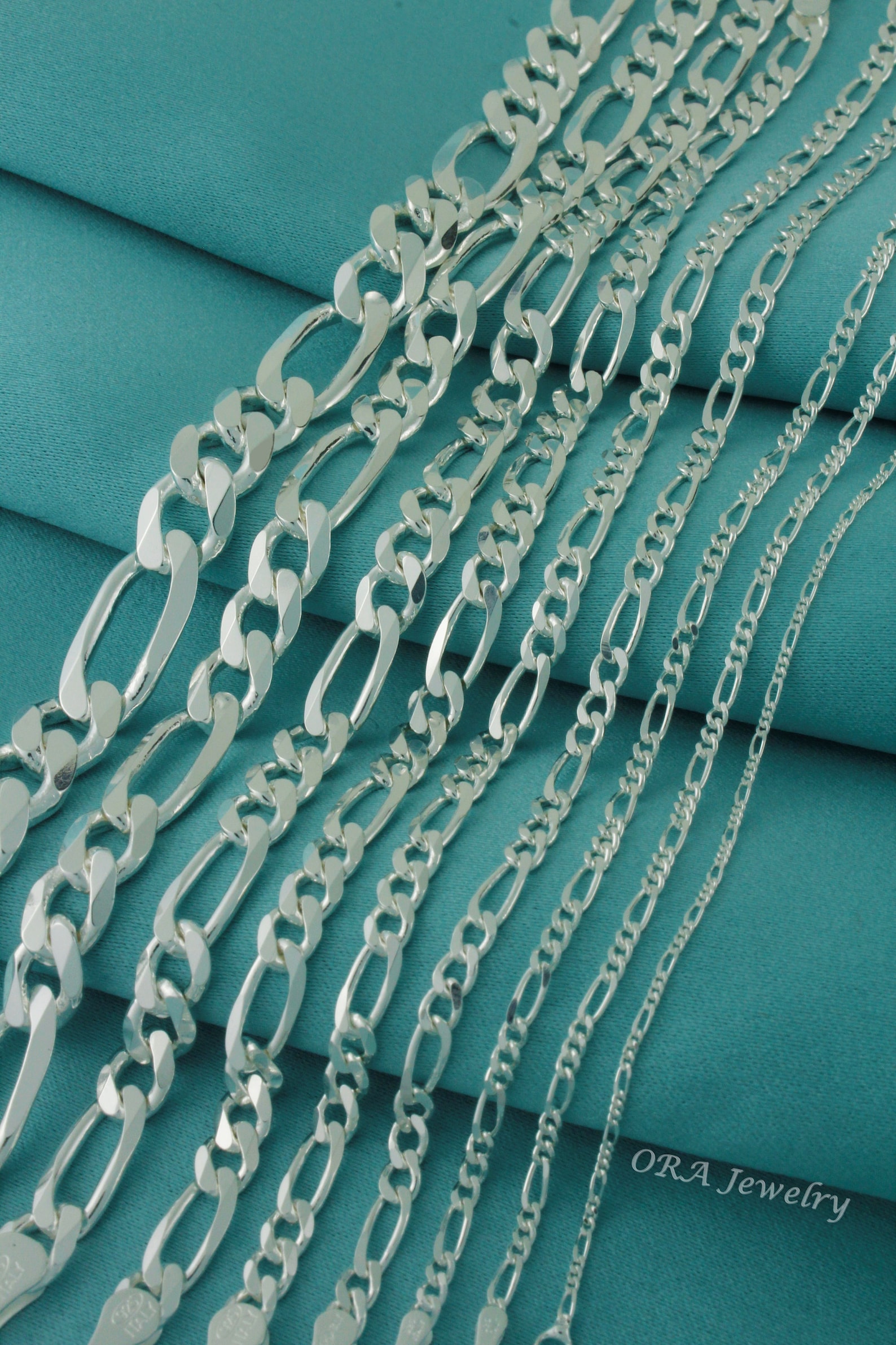 925 Sterling Silver Figaro Chain, Real Silver Chains, Silver Chain ...