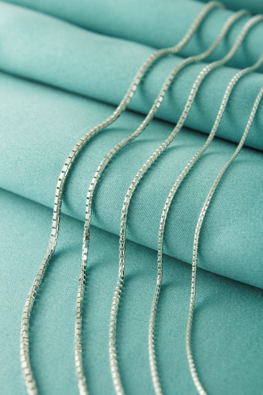 925 Sterling Silver Rounded Box Chain Necklace Made in Italy, Silver ...