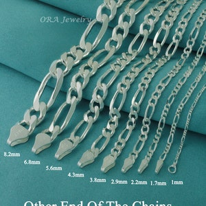 925 Sterling Silver Figaro Chain, Real Silver Chains, Silver Chain ...