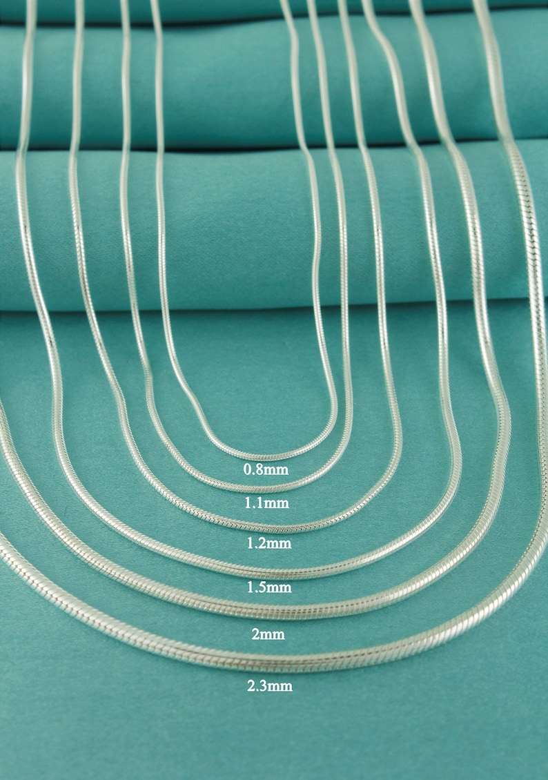 925 Sterling Silver Snake Chain Necklace Made in Italy Silver - Etsy