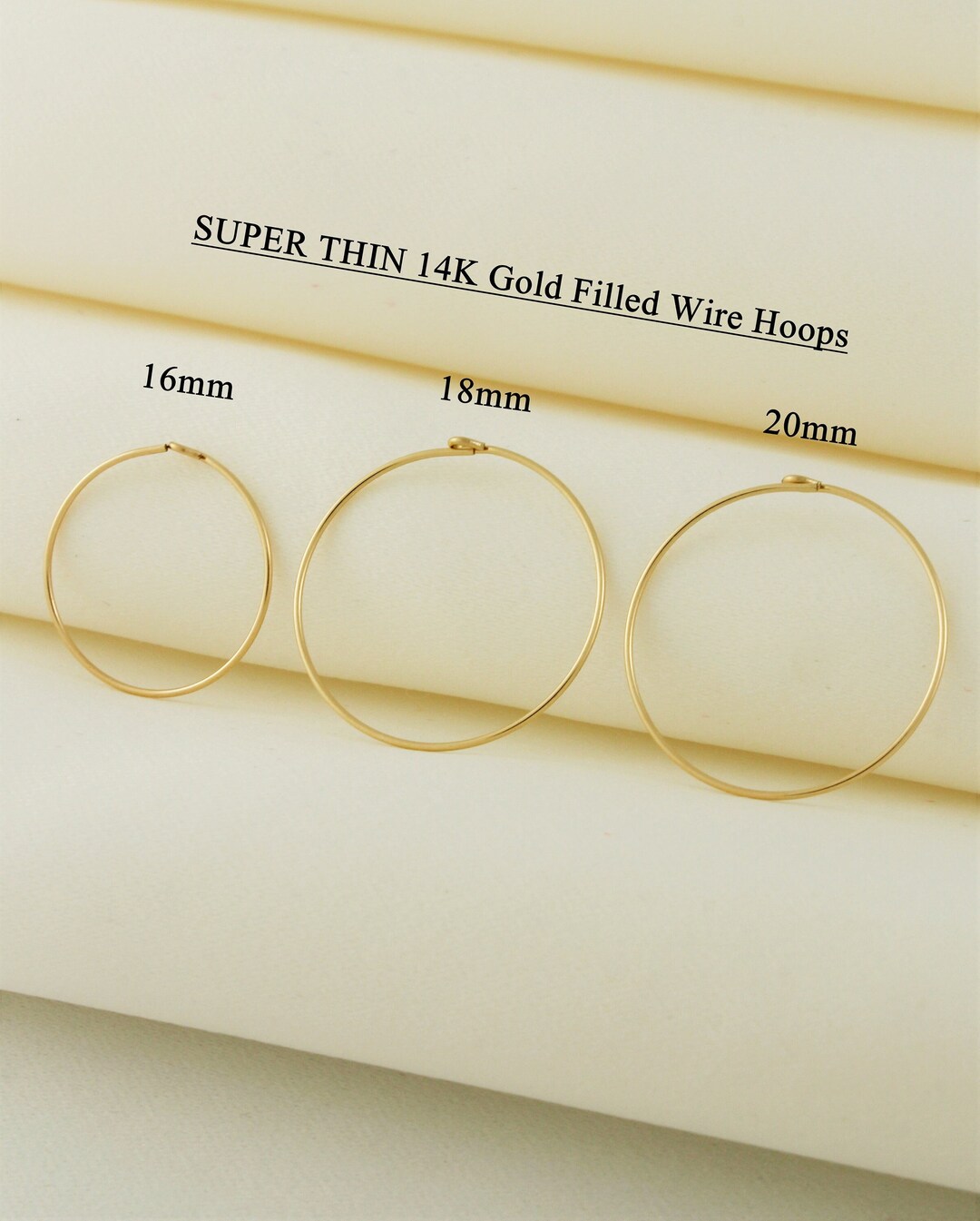 Super Thin Wire Hoop Earrings, 14K Gold Filled Tarnish Resistant Wire ...