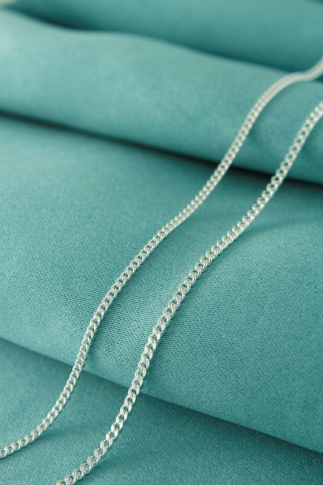 925 Sterling Silver Curb Chain Necklace, Silver Stacking Chains, Silver ...