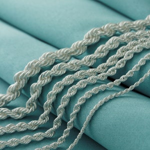 925 Sterling Silver Rope Chain Necklace Made in Italy, Silver Chain ...