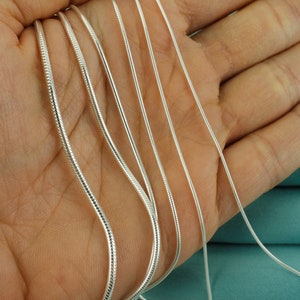 925 Sterling Silver Snake Chain Necklace Made in Italy, Silver Chain ...